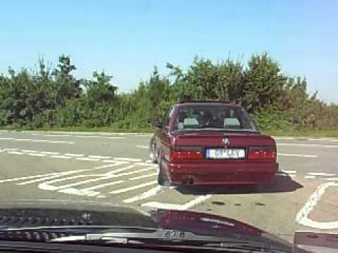 BMW e30 325i TURBO drift on cross road - YouTube