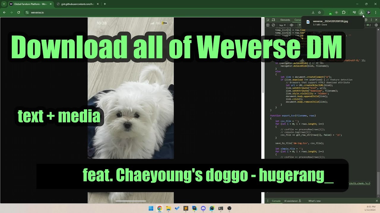 How to batch download Weverse DM content + text #fromis_9 - YouTube