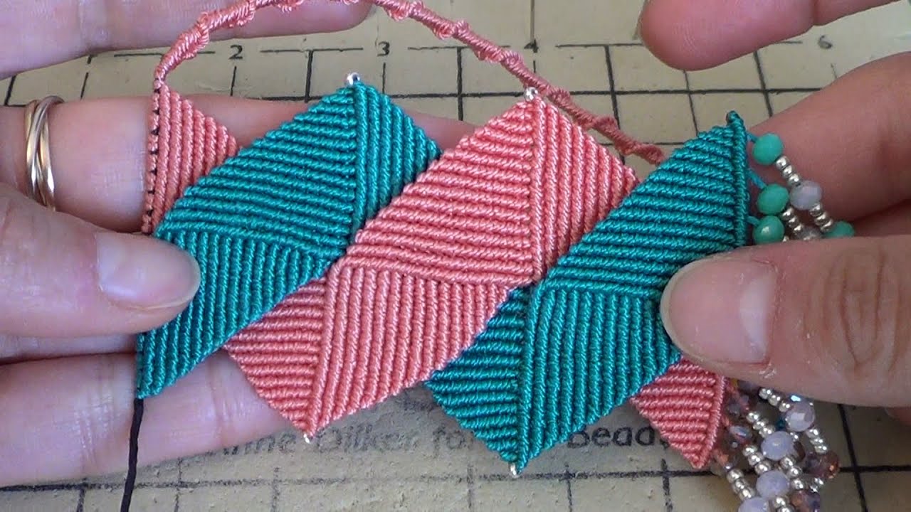 MACRAME' TUTORIAL: COLLANA ROMBOIDALE - YouTube