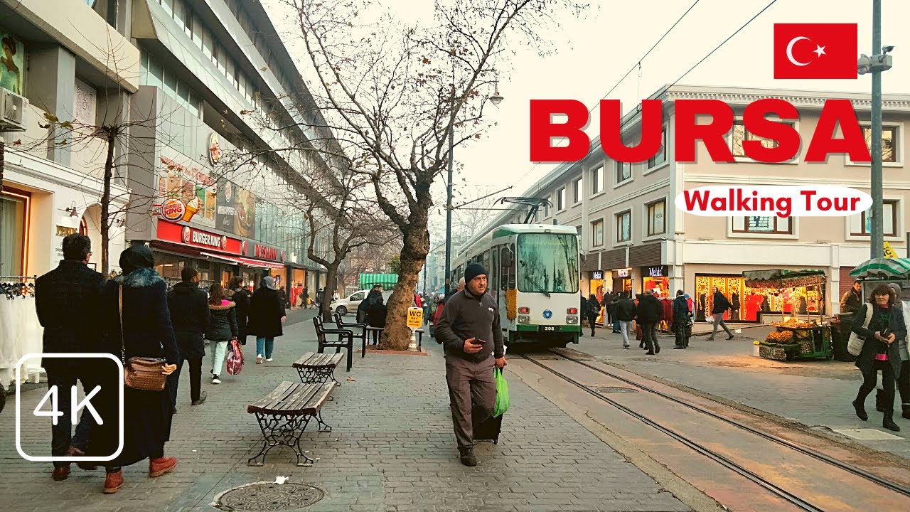 Bursa beautiful tourist street walking tour/cumhuriyet cad Bursa ...