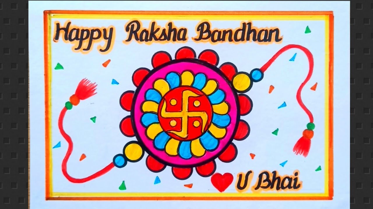 Easy Rakhi Drawing / Happy Raksha Bandhan Drawing/ How To Draw Rakhi ...