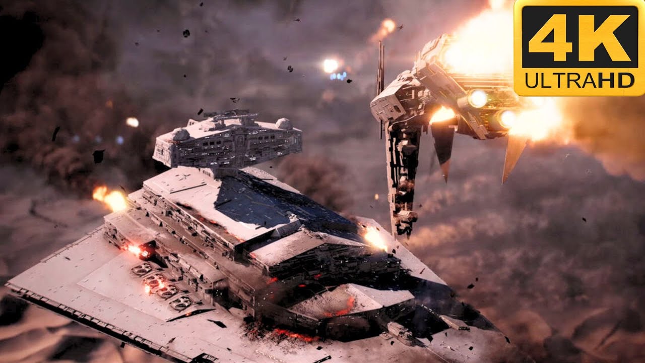 A hundred of spaceships Destruction Epic Space Battle FightScenes - YouTube