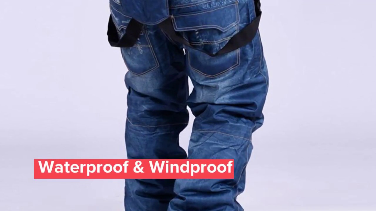 Denim Style Ski & Snowboard Pants - Unique Snow Pants - YouTube