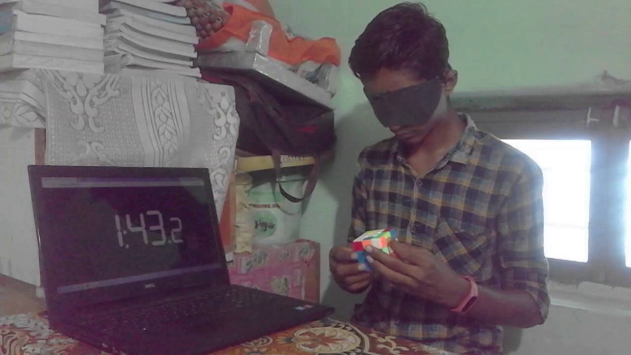 My first 3bld solve on cam | solved or not? - YouTube