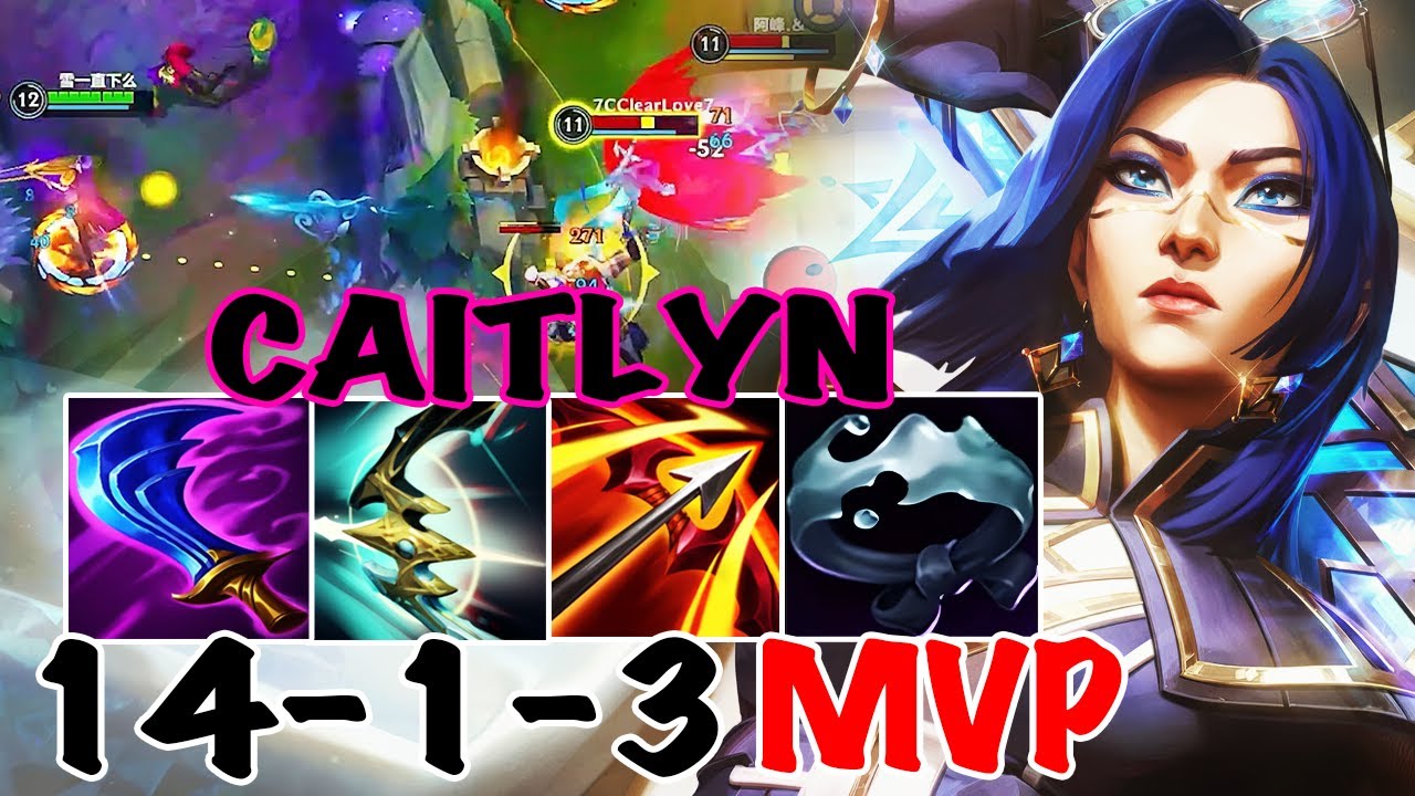 WILD RIFT CAITLYN ADC GAMEPLAY | 14 -1 -3 MVP | CAITLYN BUILD RUNES ...