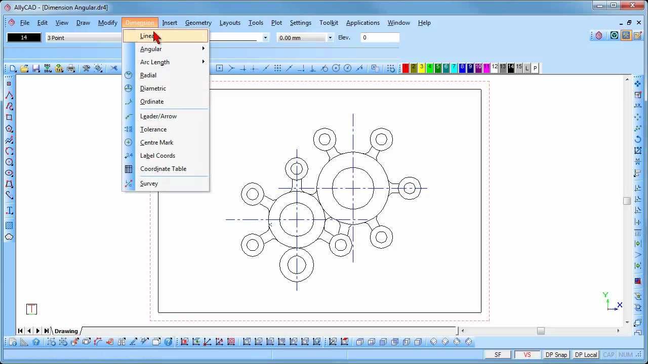 AllyCAD Software: Angular Dimensions - YouTube