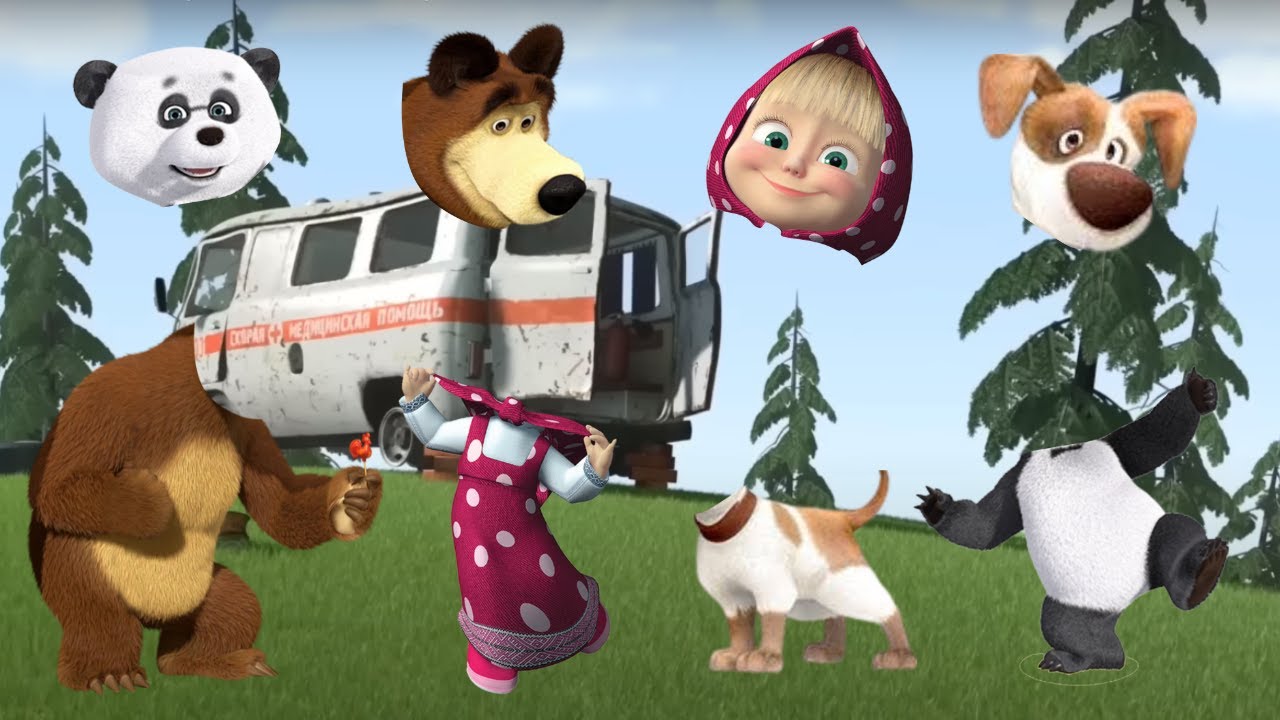 Masha And The Bear | Match The Head | Vídeo For kids. - YouTube