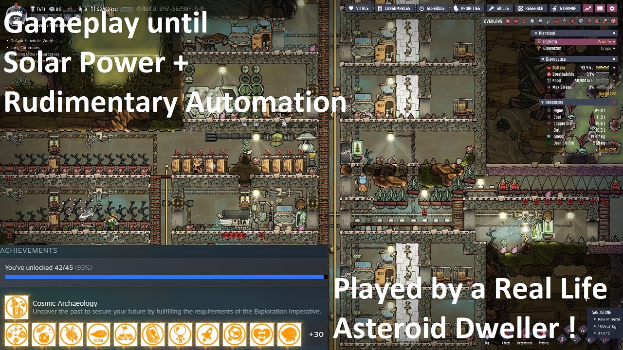 Oxygen Not Included - Solar Power + Automation / Part 1 - No Commentary ...