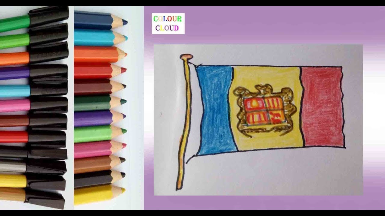 how to draw central southern country andorra flag drawing very easy and ...