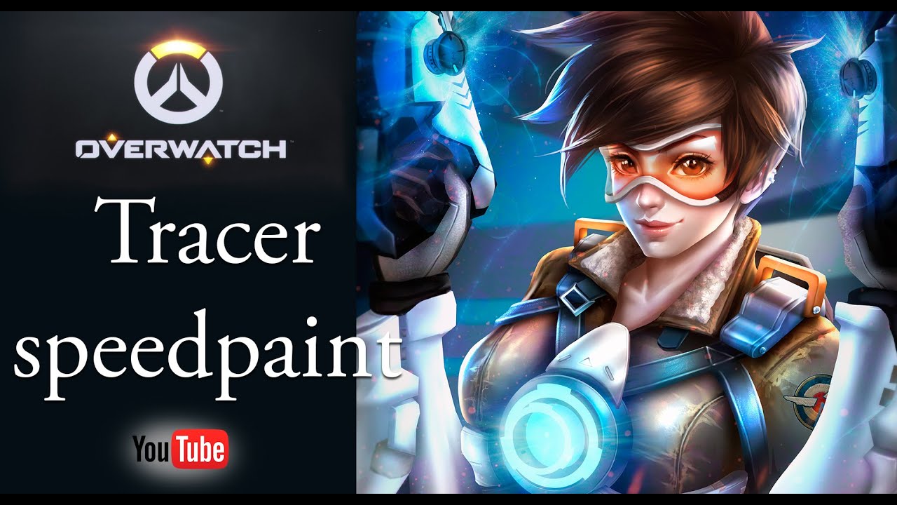 Tracer from Overwatch speed paint drawing process - YouTube