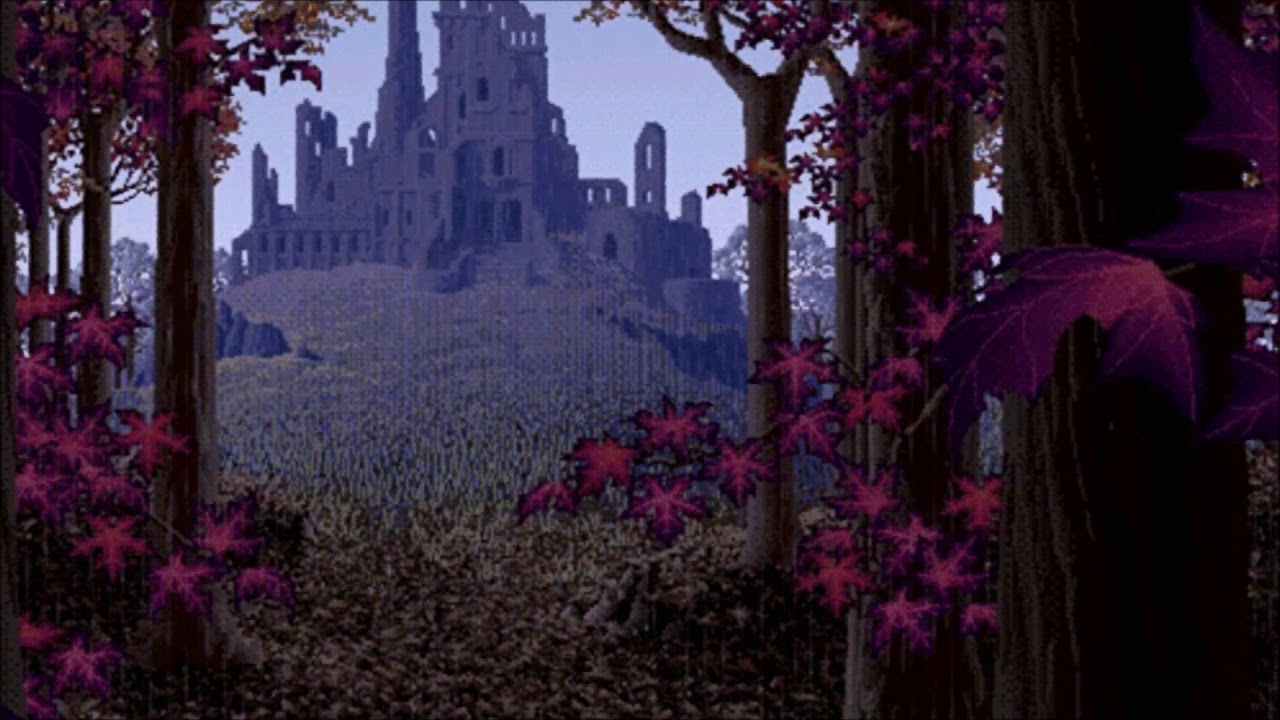 Spooky Castle Ruins and Forest by Dusk with Rain Nature Sounds Ambience ...