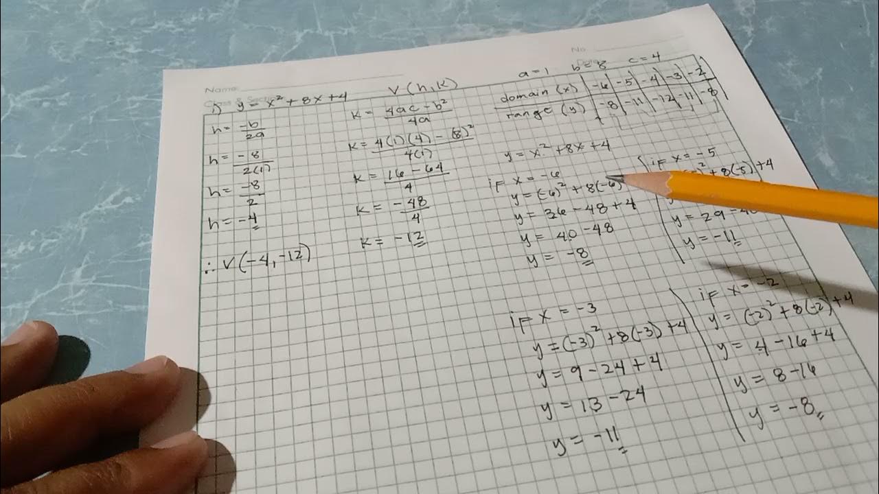 G9 Learning Task 2(week 8) Sketch the Graph of Following Quadratic Function #1 muna🧑‍🏫 - YouTube