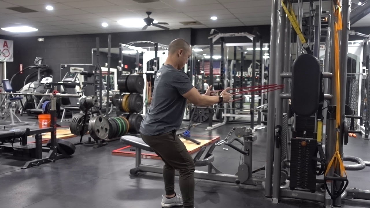 Banded Standing Double Arm Row - YouTube
