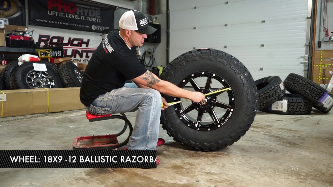 Custom Offsets Match Up: 35x12.5 on 18x9 - YouTube
