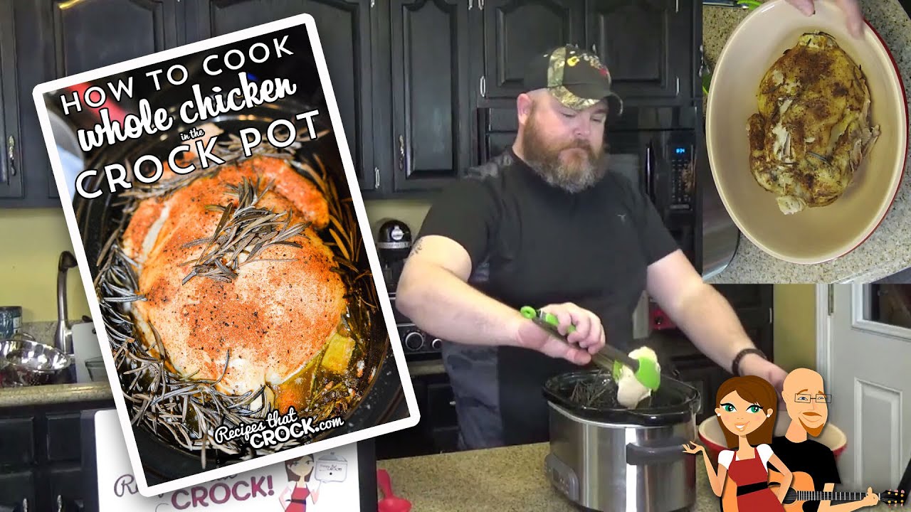Cookin' Cris' Dishes: How To Cook Whole Chicken in the Crock Pot - YouTube