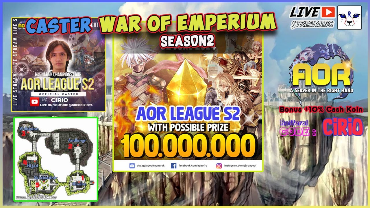 [🔵LIVE] CASTER WOE AOR LEAGUE SEASON 2 🏆.. 2 JUNI 2024 | AOR - YouTube