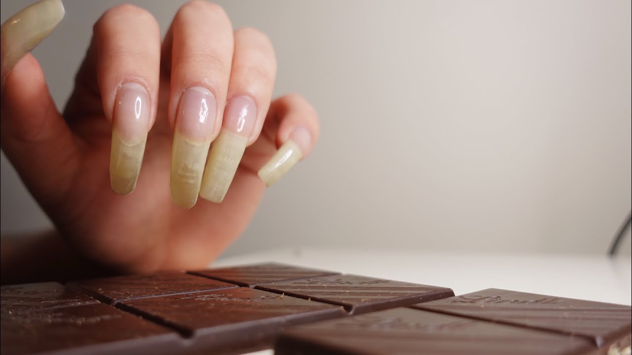 ASMR : Chocolate 🍫 Tapping and Scratching with Natural Long NAILS - YouTube