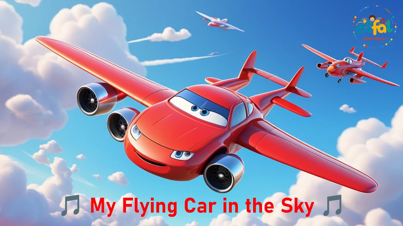 My Flying Car in the Sky | Red Car Song - Little Red Car - Nursery ...
