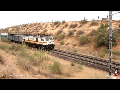 Most Beautiful Train of Thar desert 22498 TPJ SGNR Humsafar ,and 22497 ...