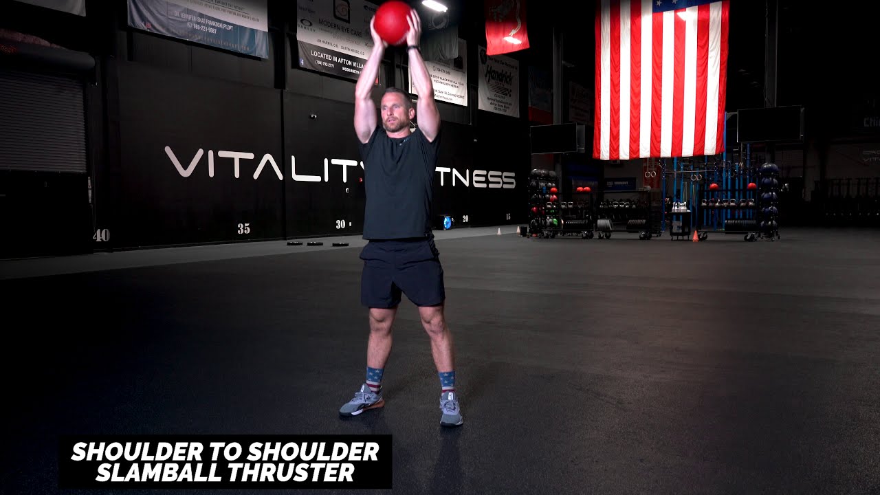 SHOULDER TO SHOULDER SLAMBALL THRUSTER - YouTube