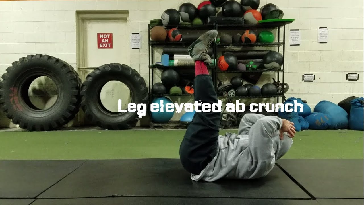 Leg elevated ab crunch - YouTube