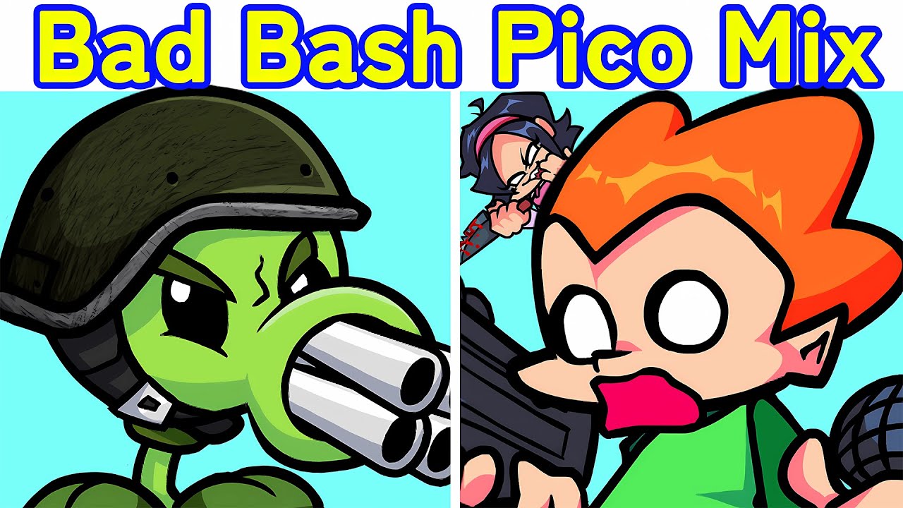 FNF Vs Plants Vs. Rappers Vs Pico Mix Playable Bad Bash (FNF MOD ...