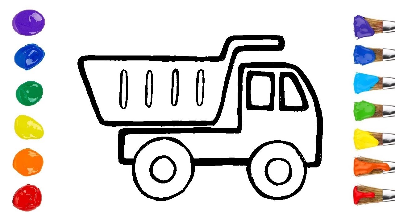How To Draw A Truck | Easy Painting | Cute Toy Truck Drawing For Kids ...