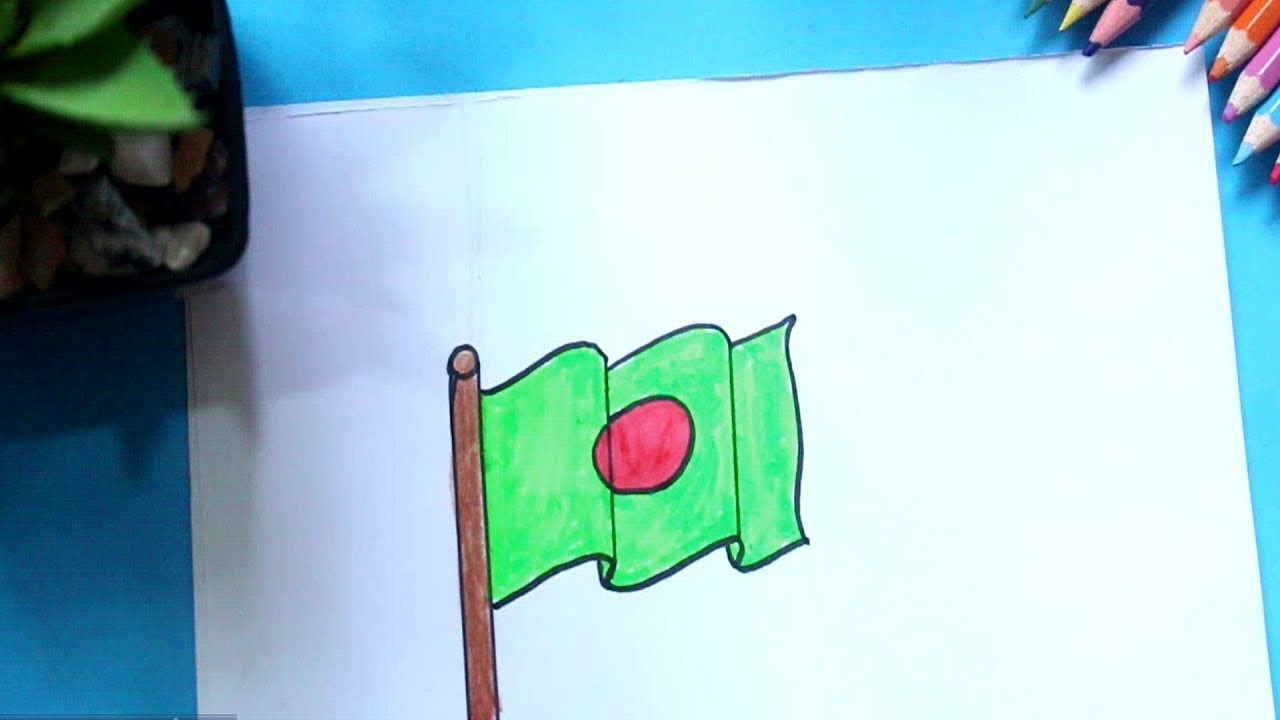 Bangladeshi Flag Drawing 🇧🇩 Flag Drawing tutorial of BD - YouTube