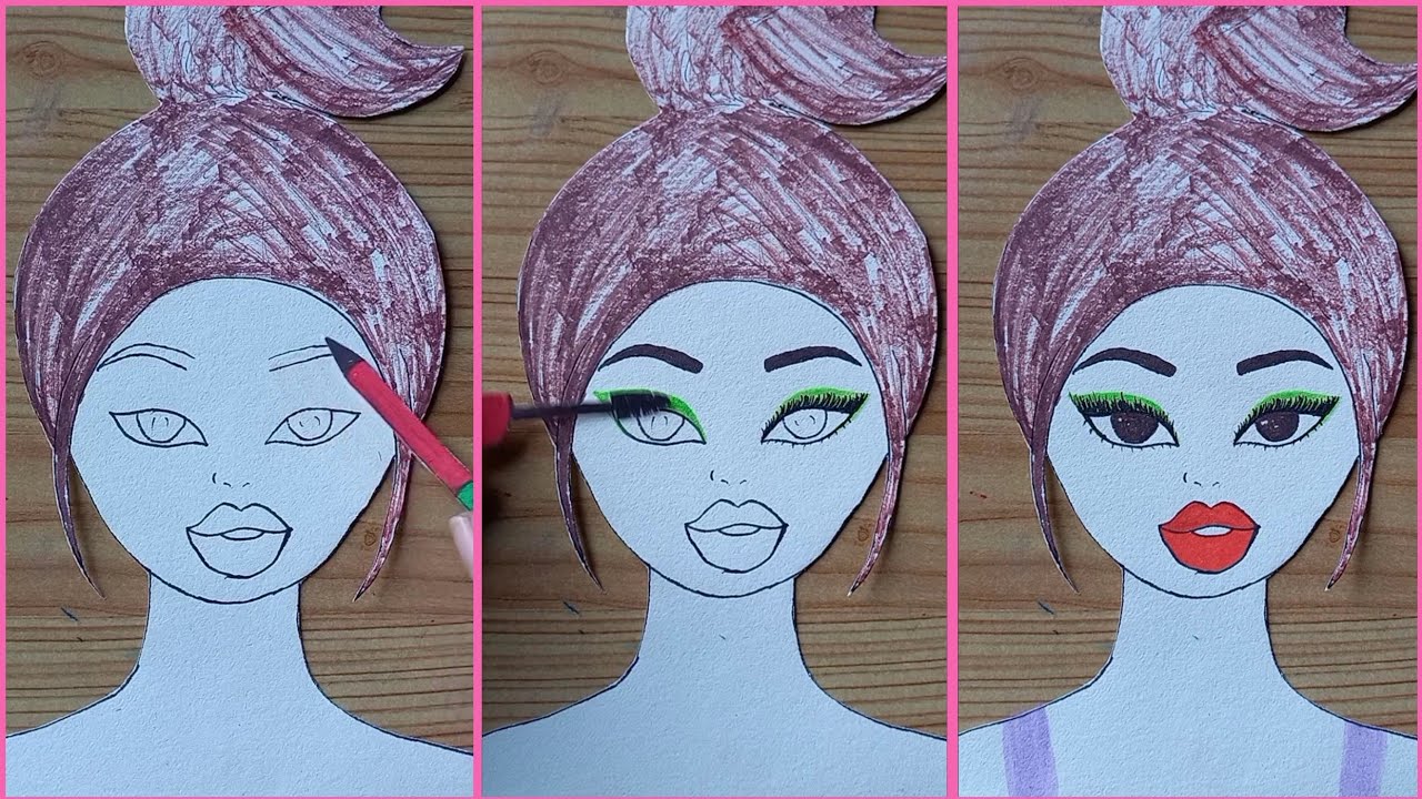 💸🍑|Paperdiy|🍑💸 Doing make up paper doll crafts , Making make up paper ...