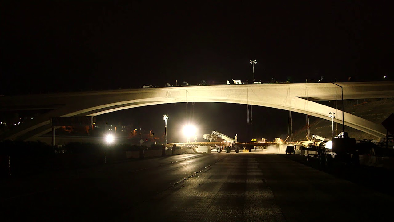 Gilman Drive Bridge Falsework Removal - November 2018 - YouTube