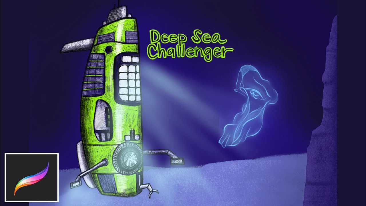 Deep Sea Challenger & Mission Facts- Procreate Illustration (time lapse ...