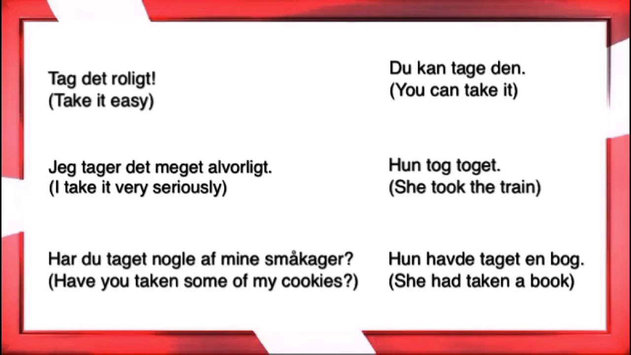 6 Danish verb tenses! (Imperative, infinitive, present, past, present ...