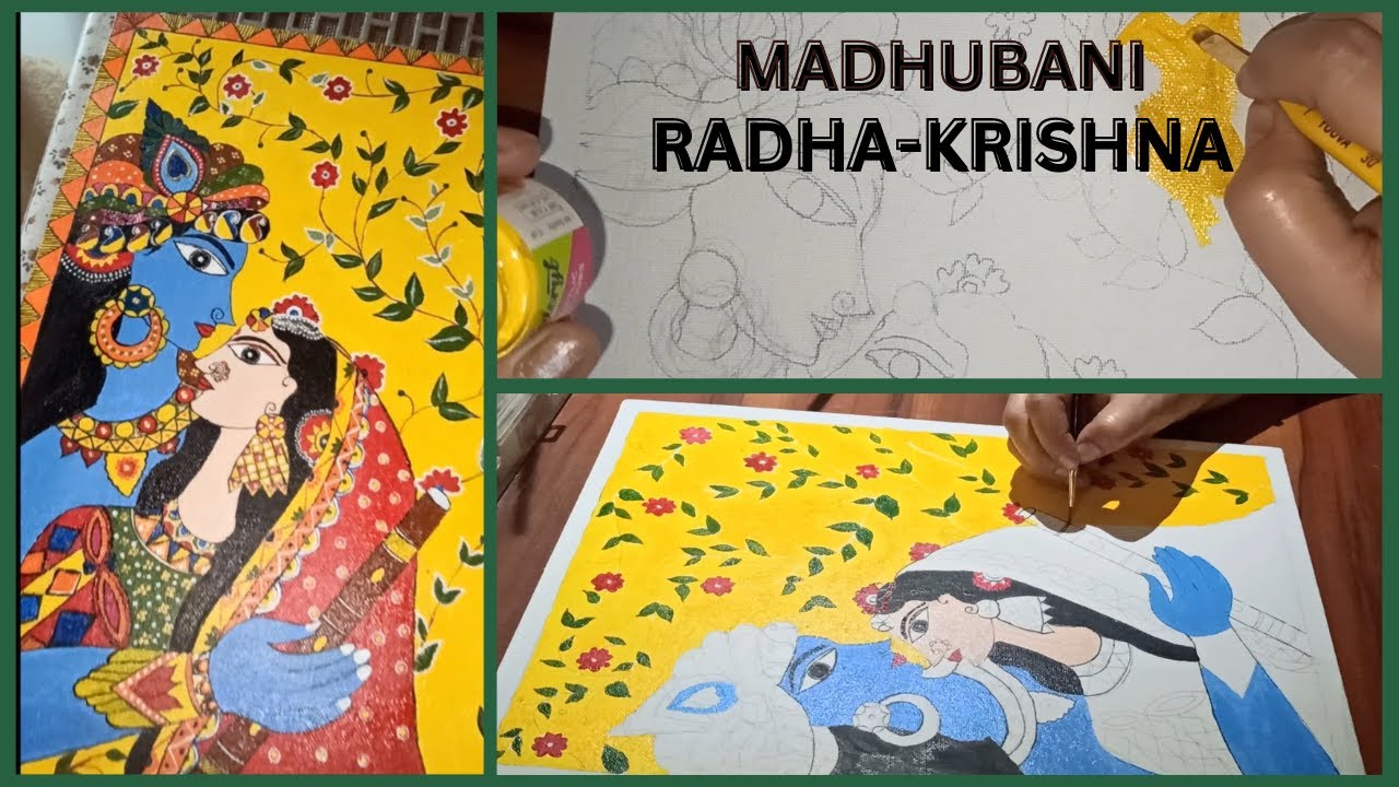 Captivating Colours: Madhubani RADHA-KRISHNA Unveiled | It's Tarini ...