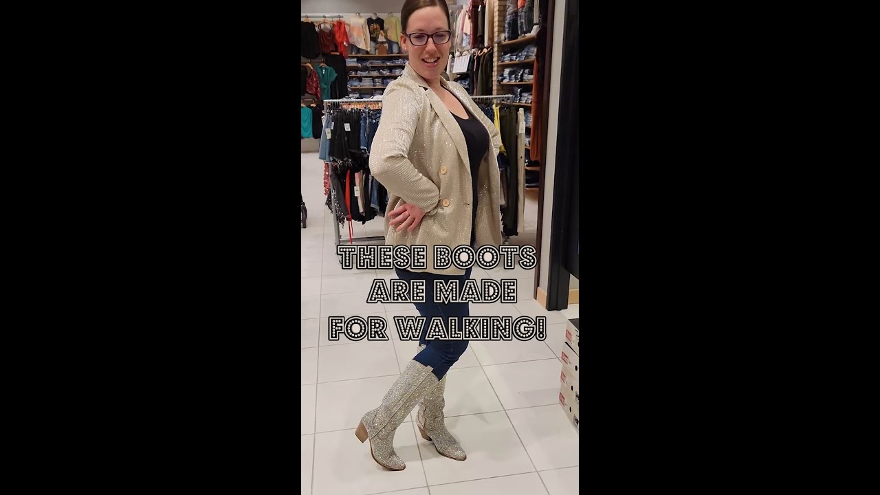 Jess Tries On Her Dream Boots #shorts #glitter #short - YouTube