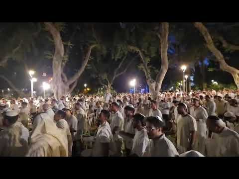 Watch: Thousands gather for Ne’ila prayers in heart of Tel Aviv (Video: Elkana Zeira)