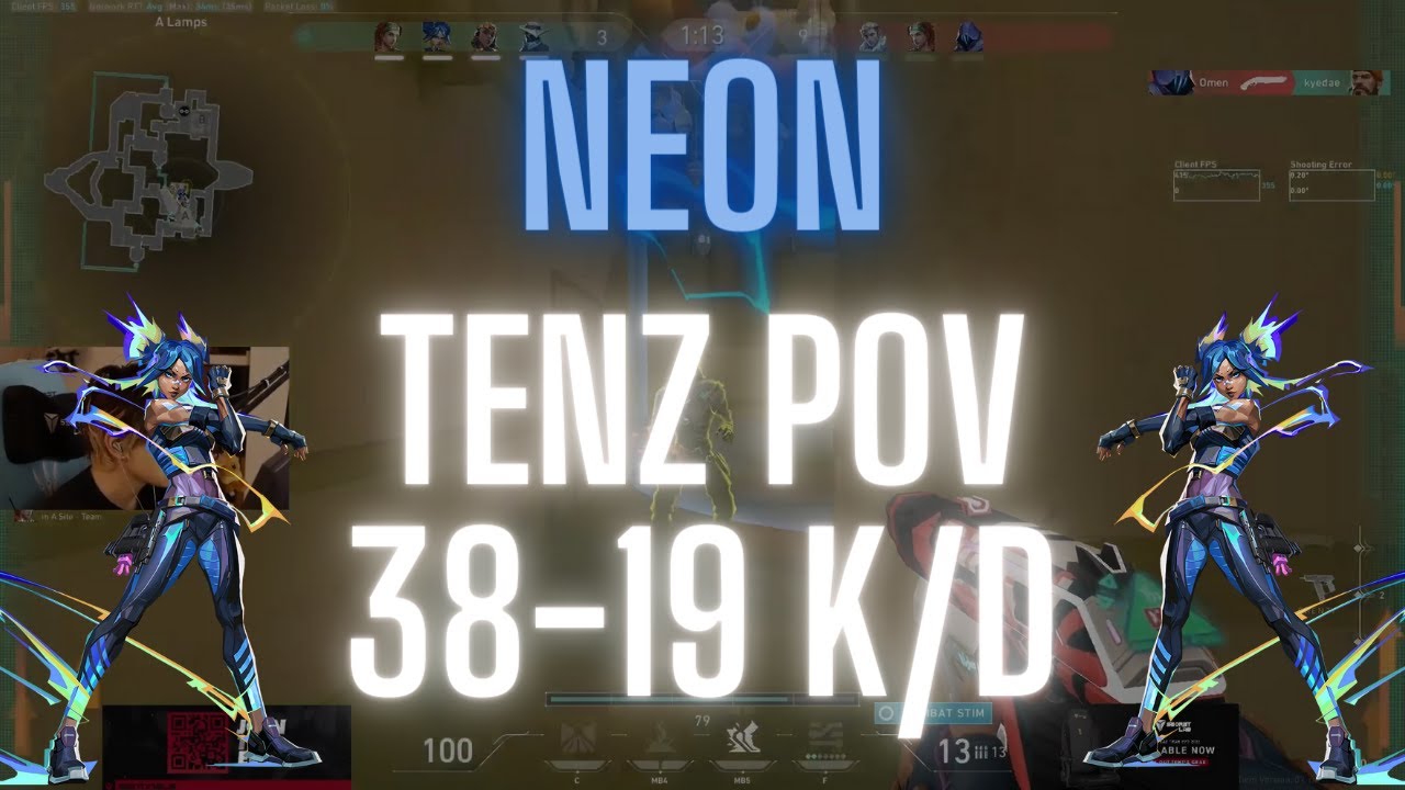 SEN TenZ POV Neon on Bind 38-19 K/D (VALORANT Pro POV) - YouTube