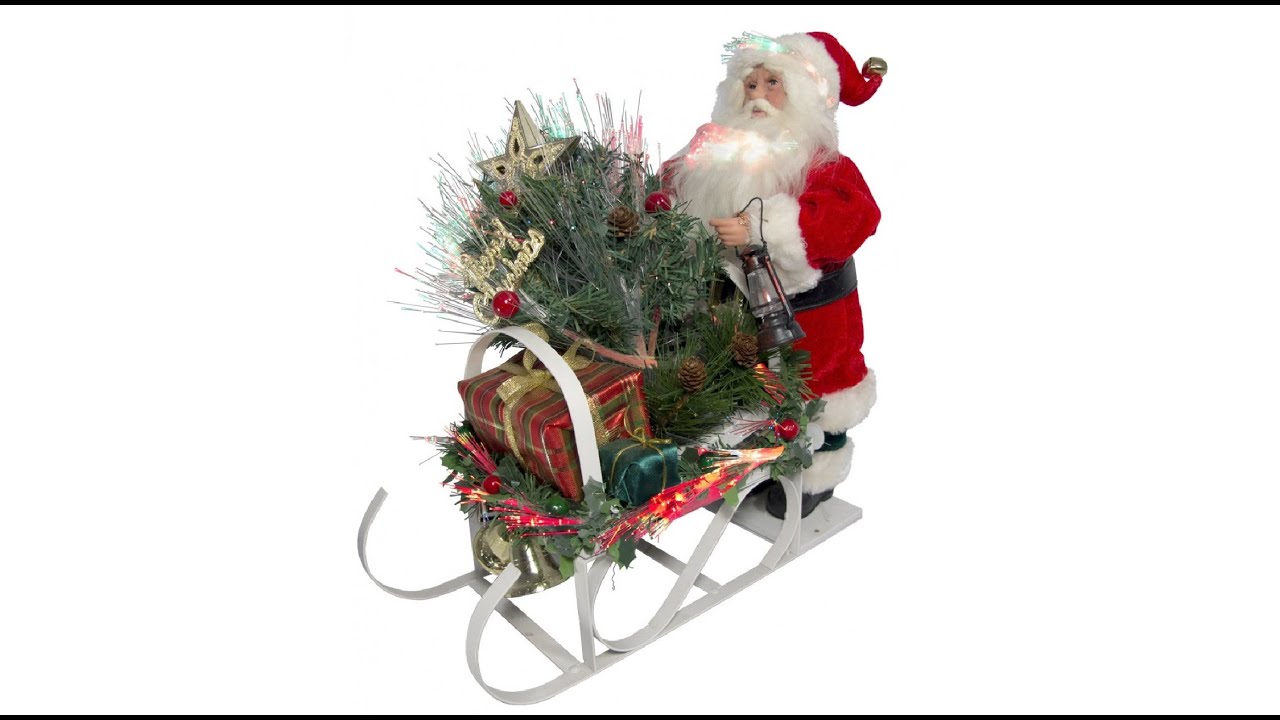 Traditional Santa On Sleigh Fibre Optic Musical Animation - YouTube