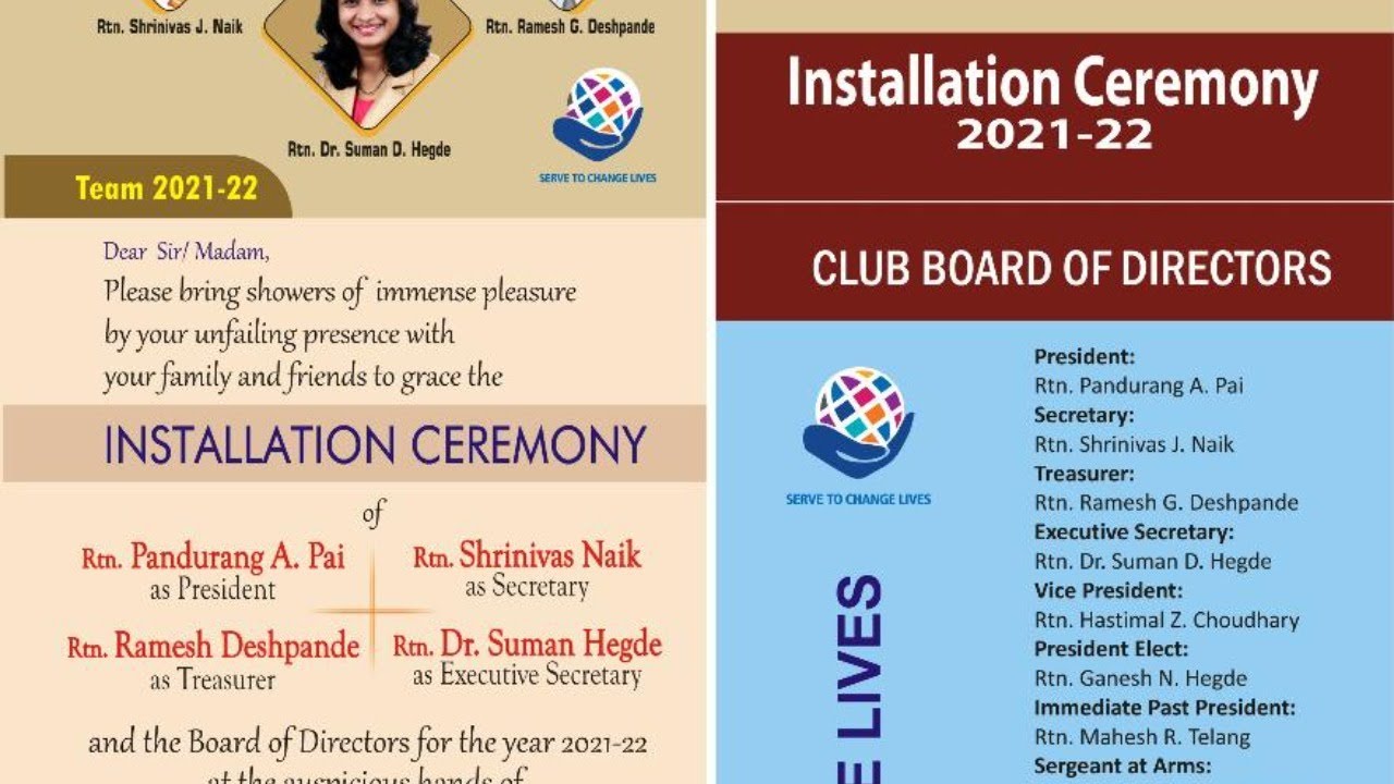 ROTARY CLUB, SIRSI - INSTALLATION CEREMONY - YouTube