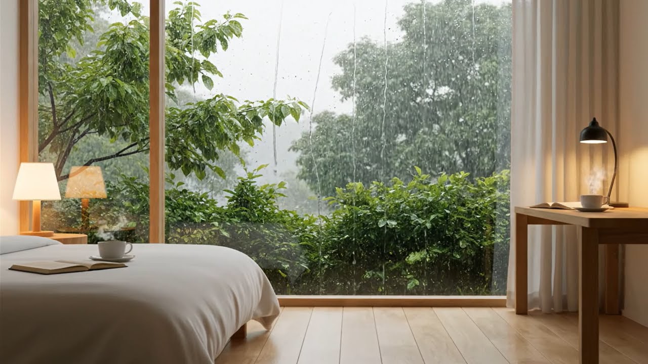 Rainy Day View from the Window | Soothing Outdoor Ambience - YouTube