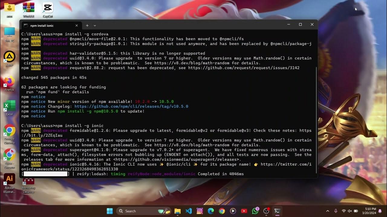 TUTORIAL CARA MENG-INSTALL FRAMEWORK IONIC - YouTube