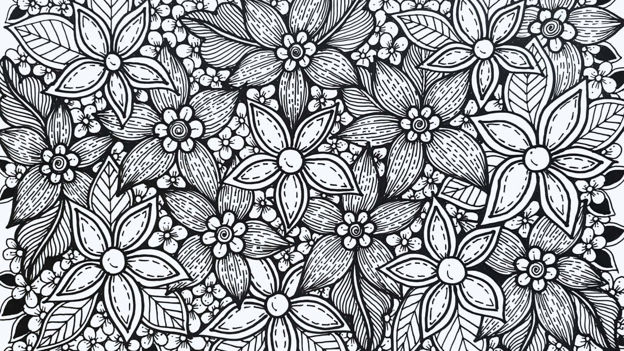 How To Draw Flower Doodle For Beginners - YouTube