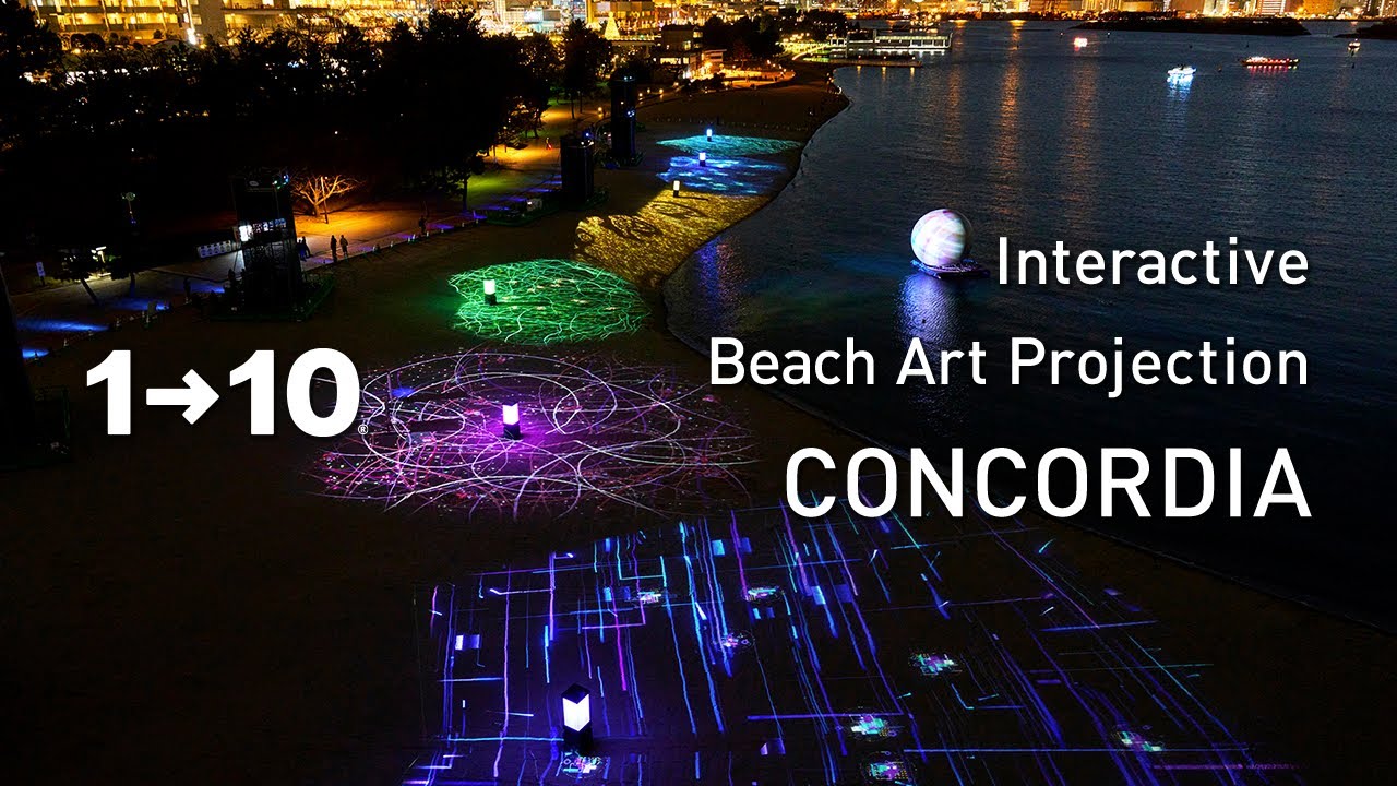 Interactive Beach Art Projection「CONCORDIA」 - YouTube