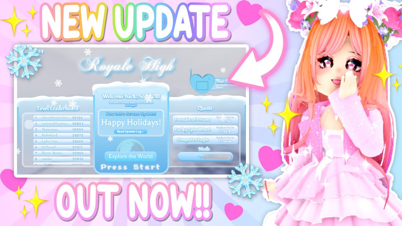 NEW UPDATE OUT NOW!! New Snowflake Intro Screen Royale High Tea Spill ...