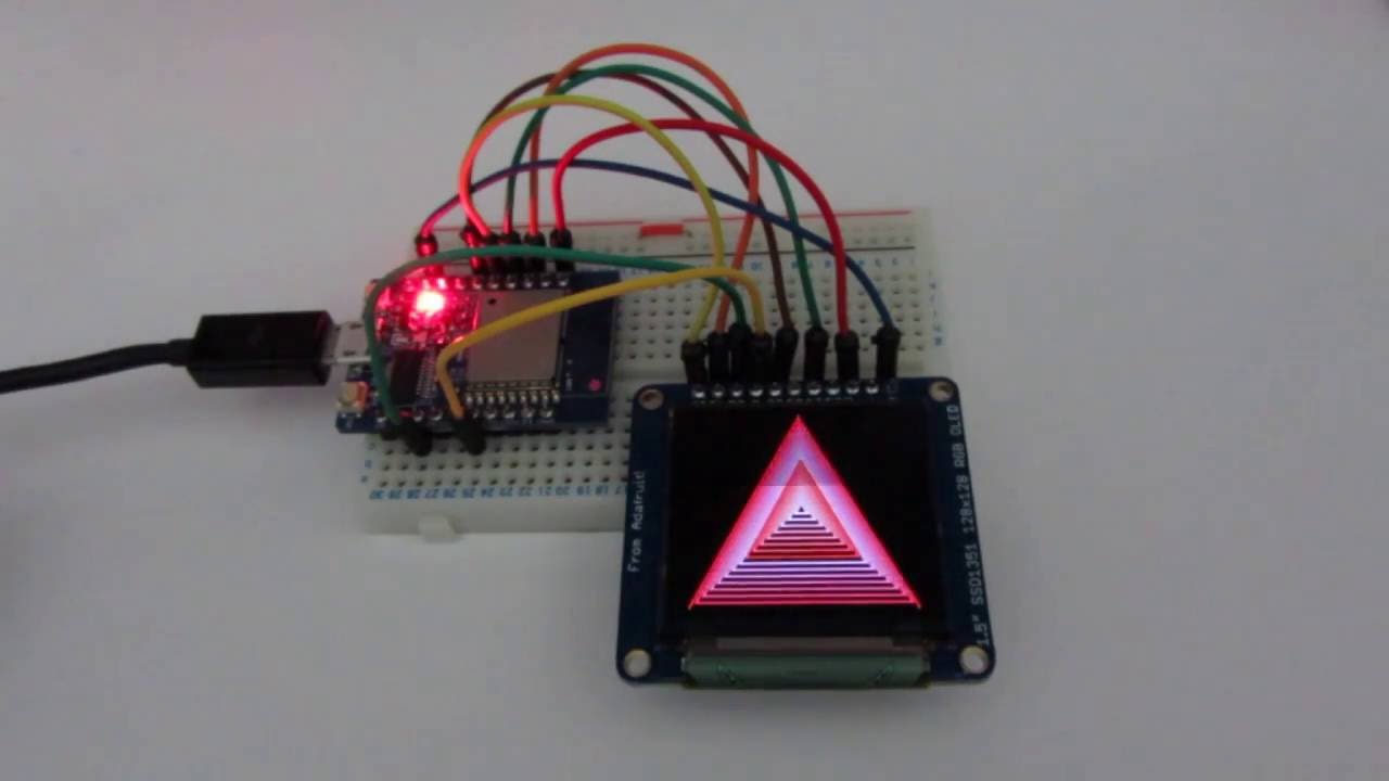 Adafruit OLED ( SSD1351 ) and ESPr Developer ( ESP-WROOM-02 ( ESP8266 ...