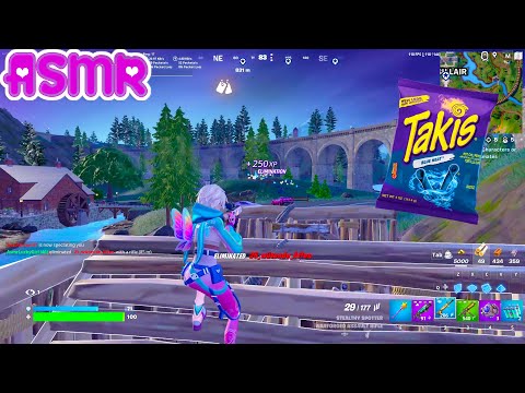 ASMR Gaming 🍀 Fortnite Solo Eating Takis Relaxing Crunchy Sounds 🎧 🌶️