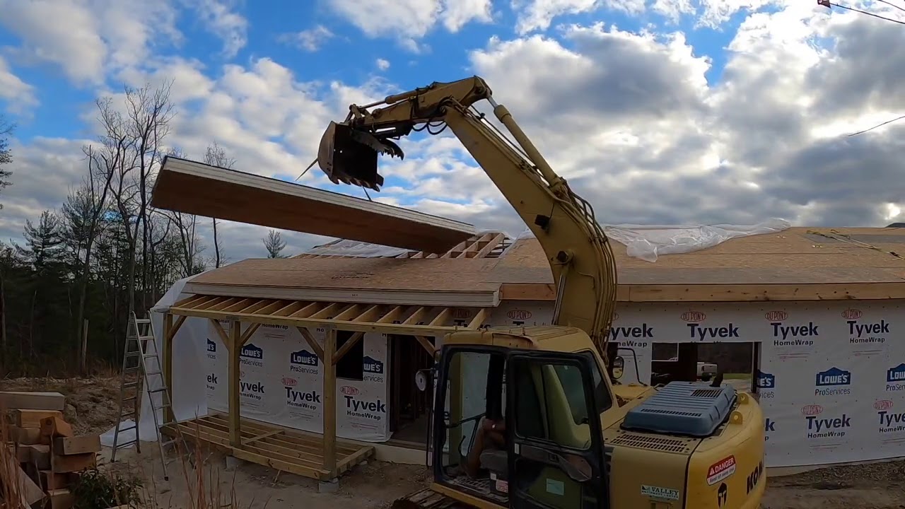 Moving SIPs roof panels and Racing winter. DIY SIPs house build, #97 ...