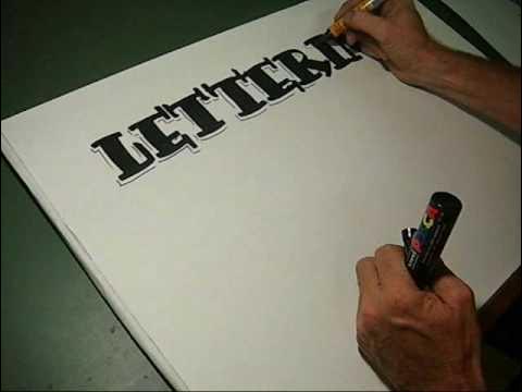 How to draw pen Lettering freehand style lesson 2 - YouTube
