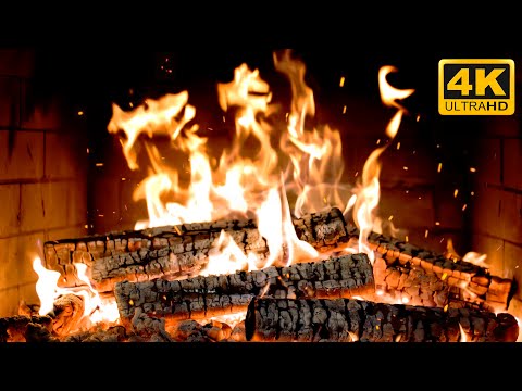 🔥 Christmas Fireplace (No Music) with Tranquil Fire Glow & Rustling Flames for Cozy Winter Mornings