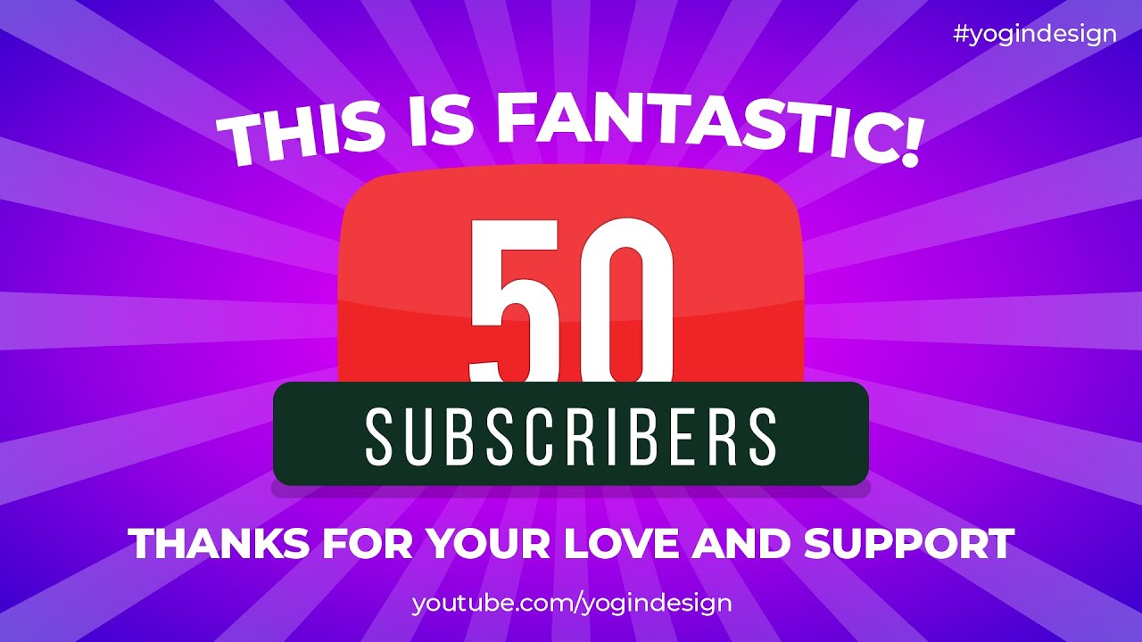 Social Media Banner Design | 50 Subscribers | Youtube Channel Banner ...