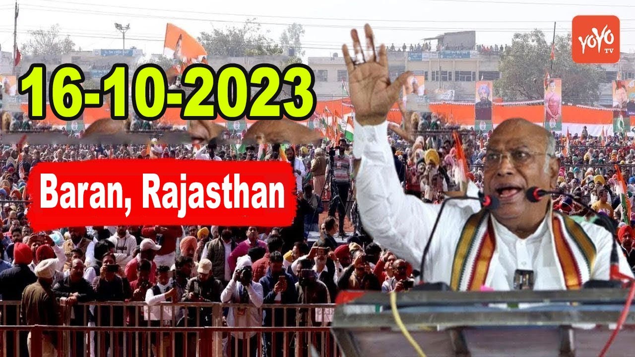 Rajasthan LIVE: Mallikarjun Kharge Public Rally in Baran, Rajasthan ...